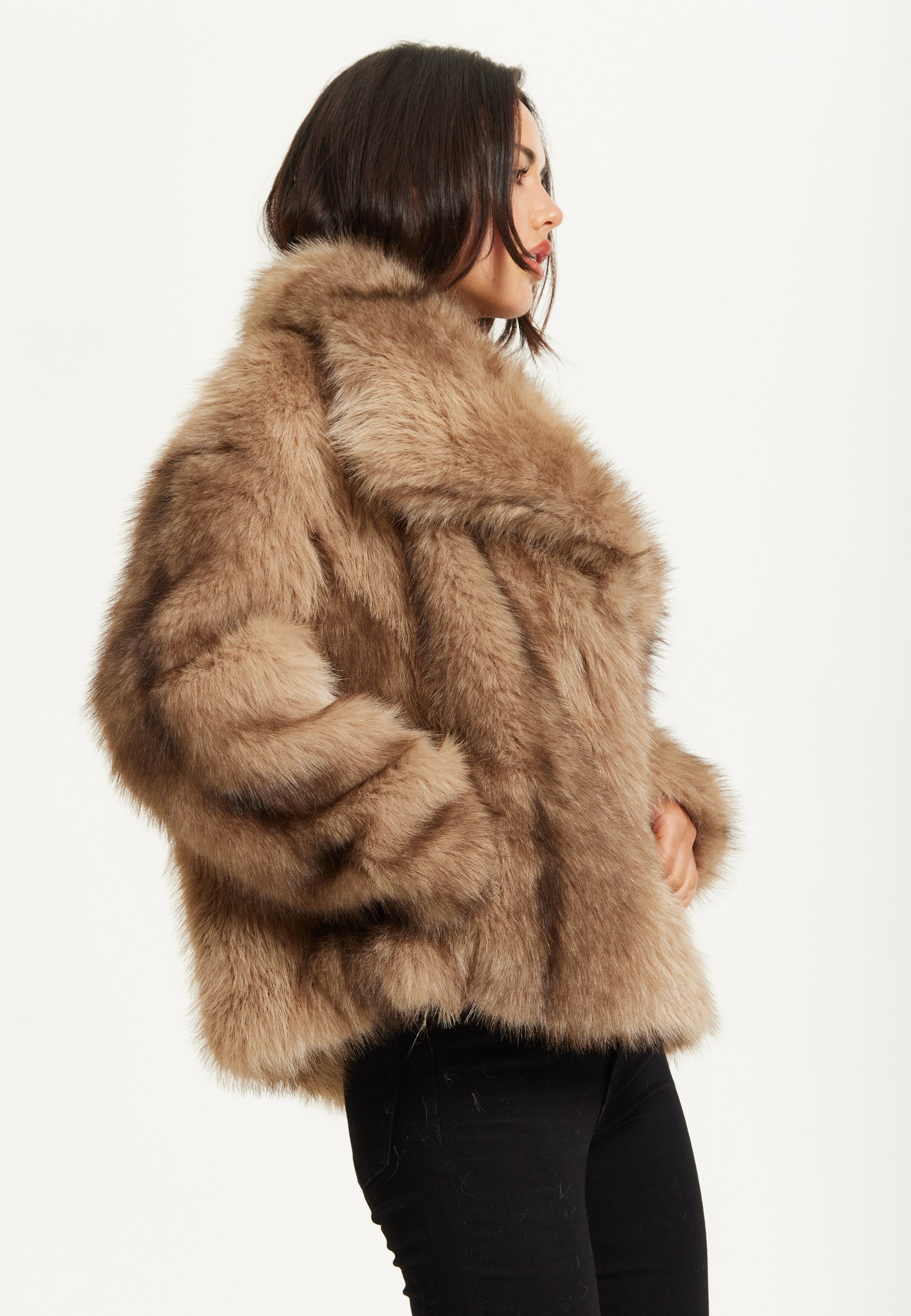 Camel Faux Fur Coat – Liquorish Online