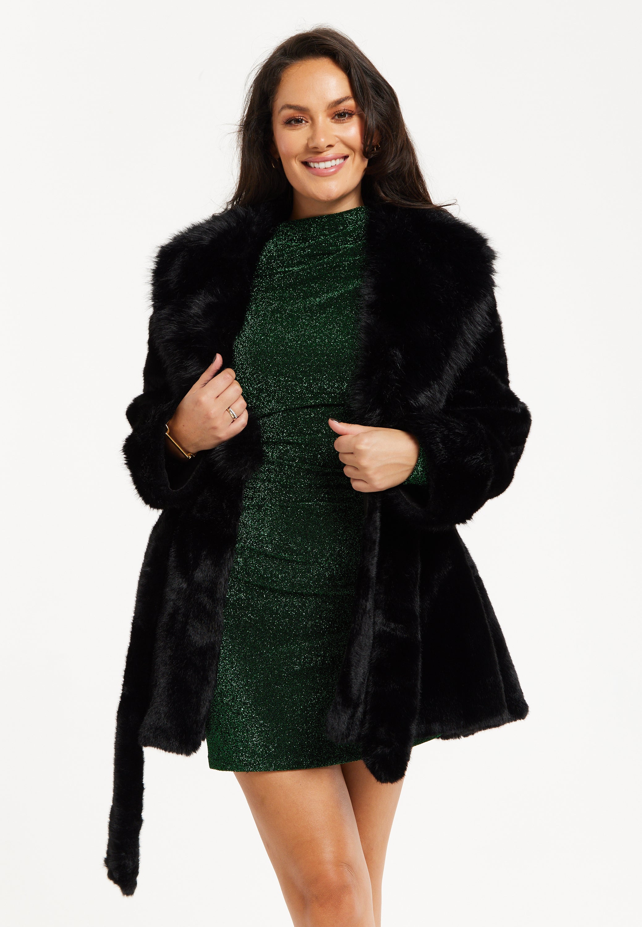 Liquorish Black Faux Fur Coat – Liquorish Online