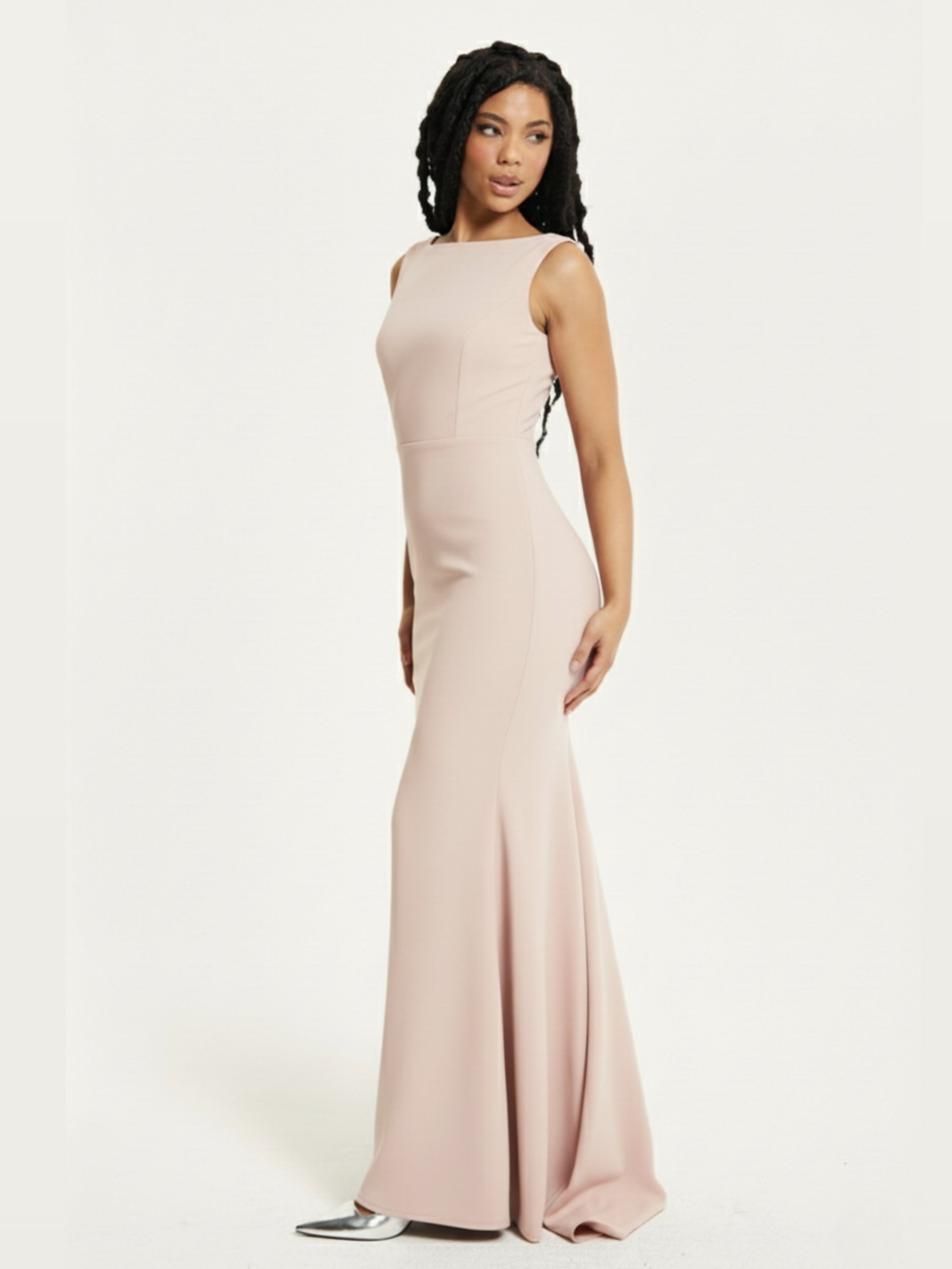 Nude Draped Cowl Back Maxi Dress – Liquorish Online